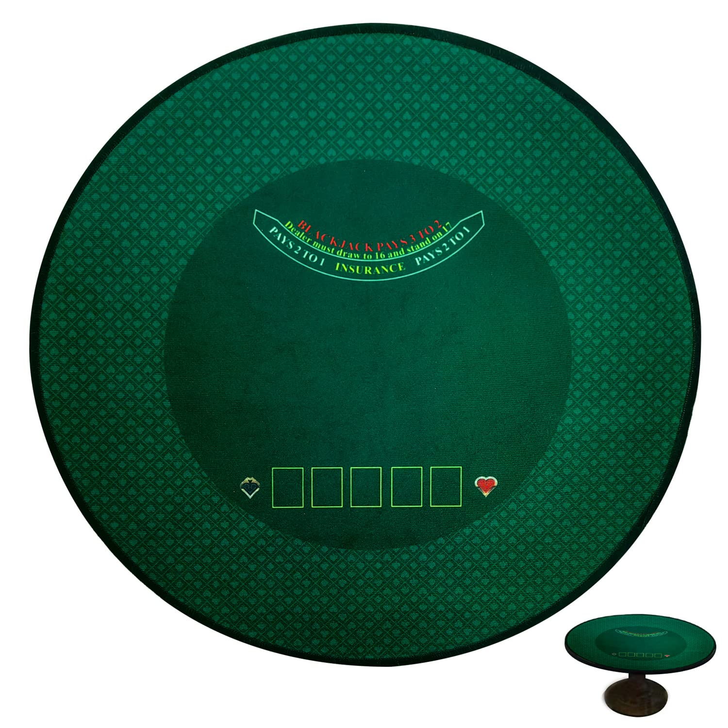 BWLOKXUN 58 x 58 Texas Hold'em and Blackjack Table Felt, Portable Foldable Texas Hold'em and Blackjack Layout