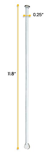EISCO 10PK Glass Stirring Rods, 11.8" - Spade & Button Ends, 6mm Diameter - Excellent for Laboratory or Home Use - Borosilicate 3.3 Glass