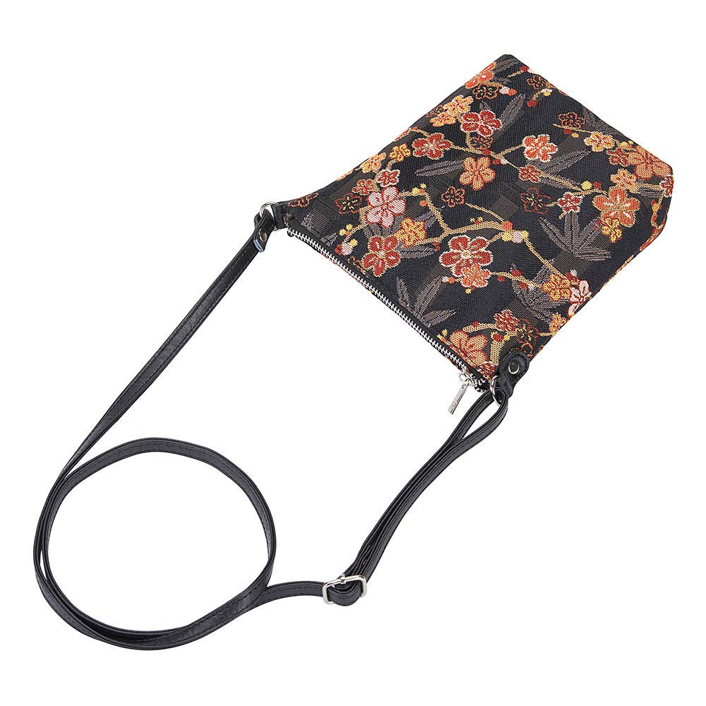 Signare Tapestry Small Crossbody Bag Sling Bag for Women with Ume Sakura Design Japanese Style