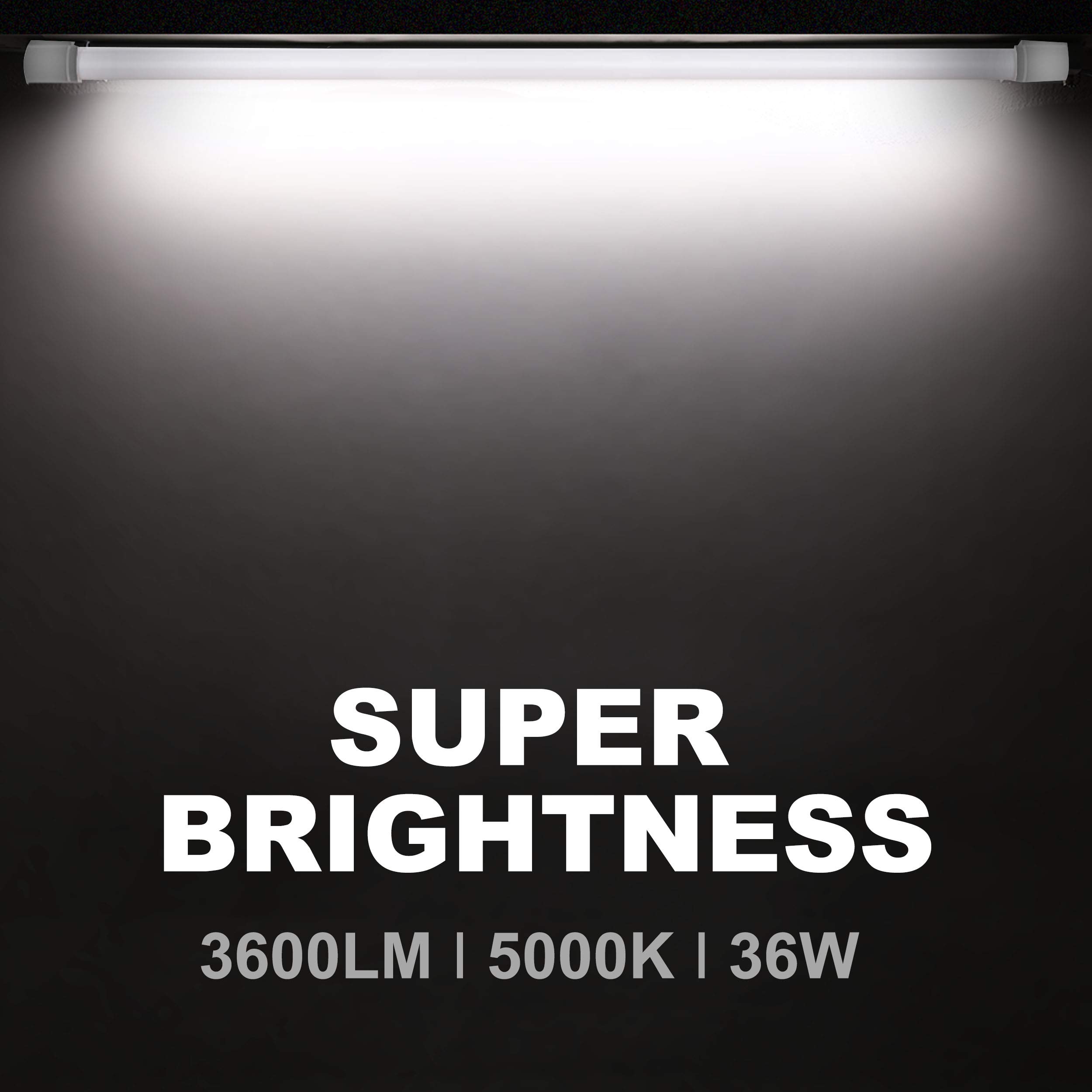 BBOUNDER 1 Pack Linkable LED Utility Shop Light, 4 FT, Integrated Fixture for Garage, 36W Equivalent 250W, 5000K Daylight, Surface + Suspension Mount, White