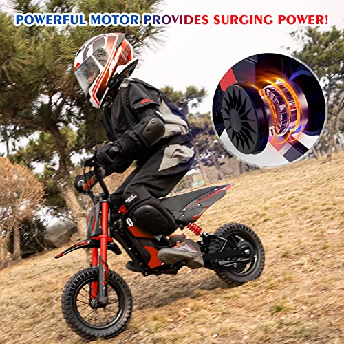 EVERCROSS EV12M Electric Dirt Bike,300W Electric Motorcycle,15.5MPH & 9.3 Miles Long-Range,3-Speed Modes Motorcycle
