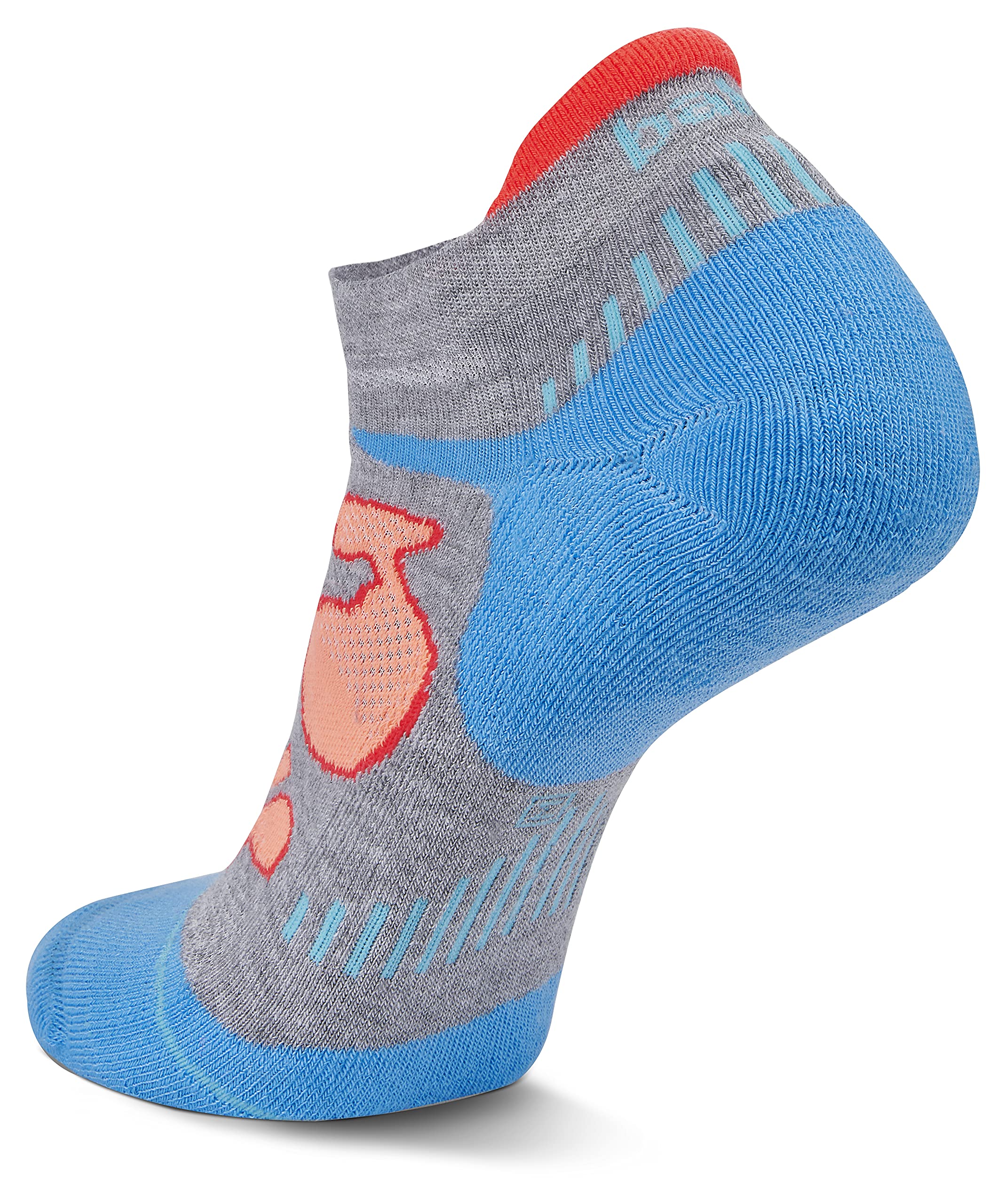 Balega Unisex-Adult Enduro V-Tech No Show Socks (1 Pair), Midgrey/Blue, Small
