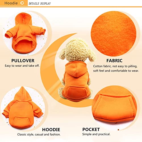 Dog Hoodie with Pocket Pet Warm Sweater for Winter Small Medium Dogs Puppy Coat Red XS