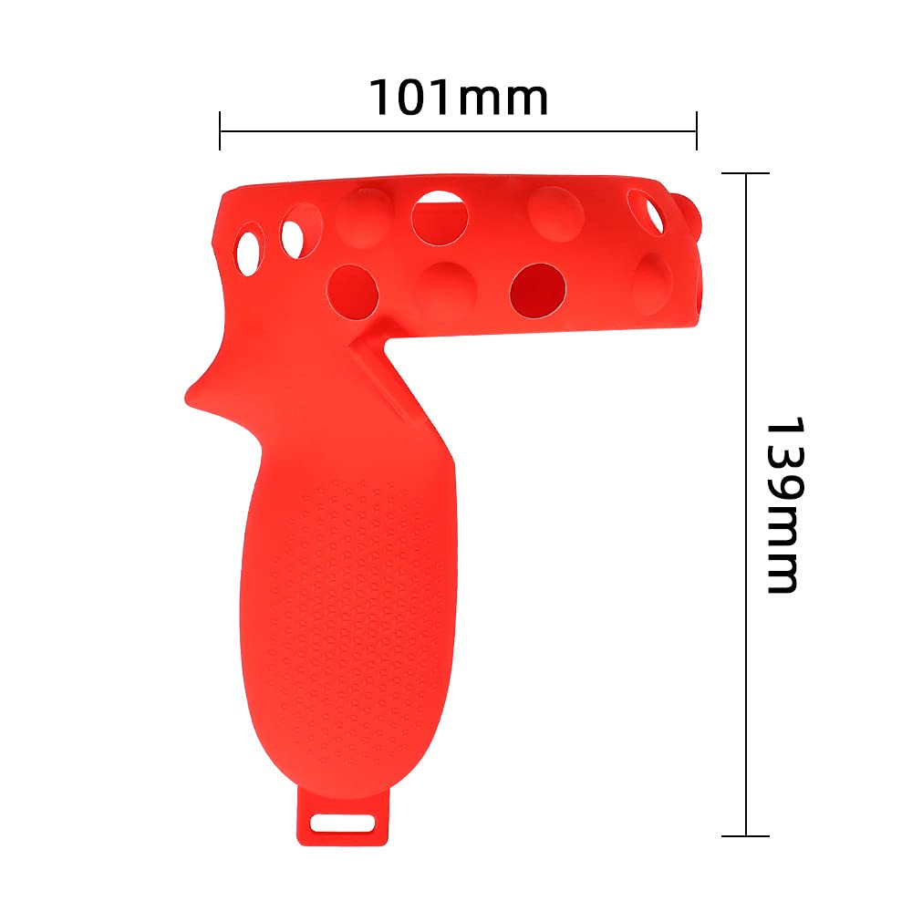 Silicone Controller Handle Grip Case Full Protective Sleeve Knuckle Strap Accessories for Quest 2 Virtual Reality VR Glasses Headset (Red)