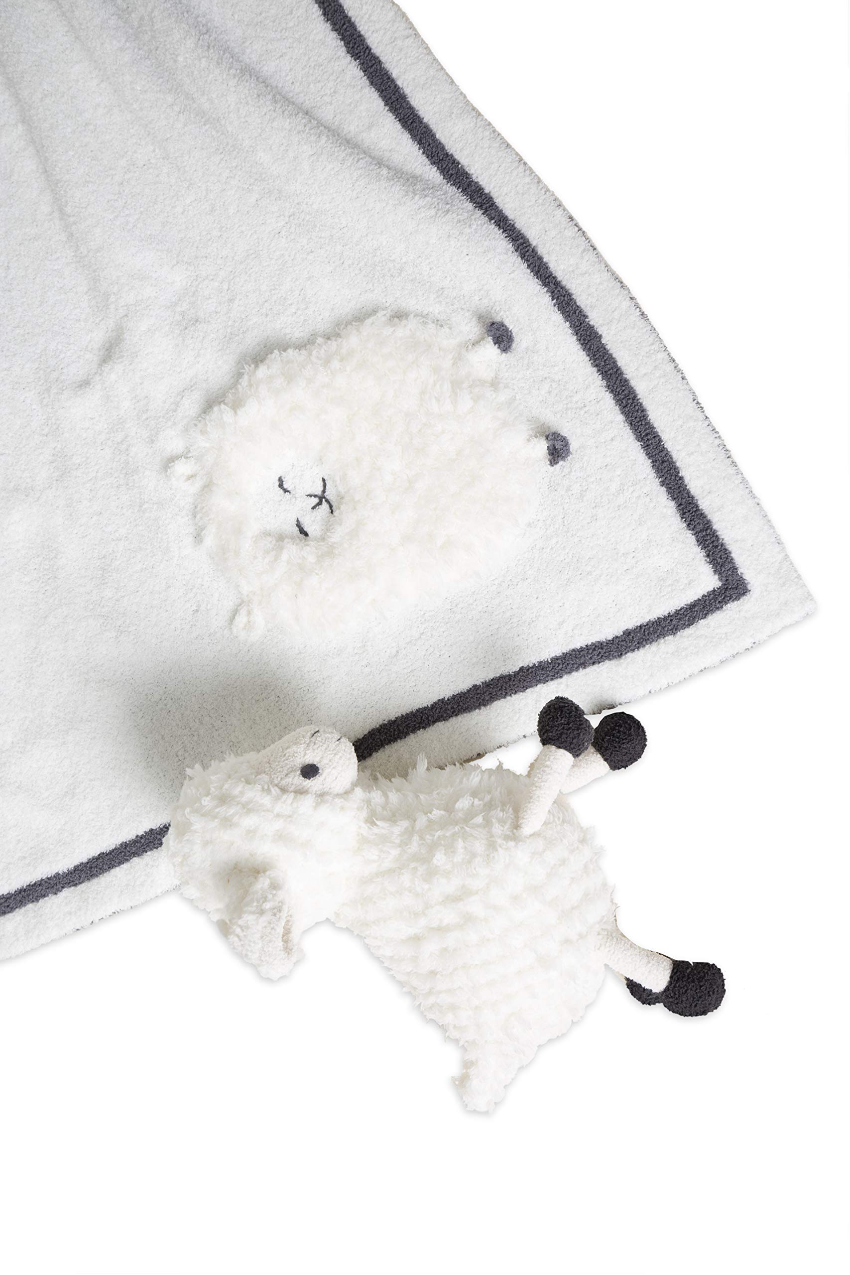 Barefoot Dreams CozyChic Lamb Baby Blanket, Super Soft Blanket, Pearl-30”x32”