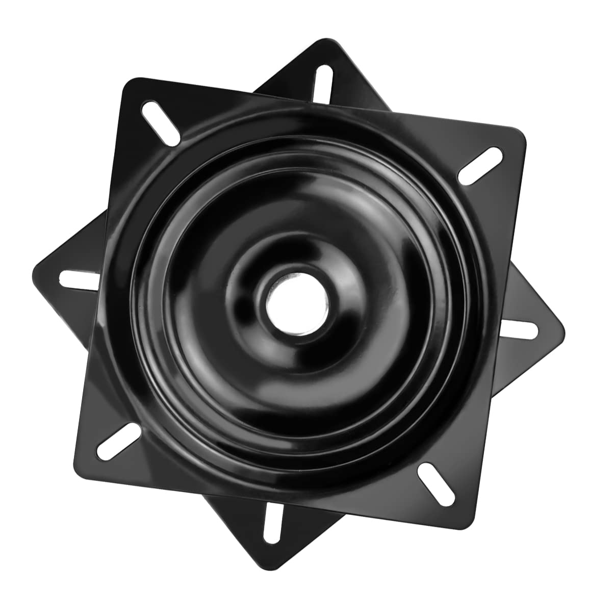 Ball Bearing Swivel Plate 7inch Heavy Duty Seat Base 0.8inch Thickness 360° Bar Stool Replacement for Chair Boat Table (7 inch), Black