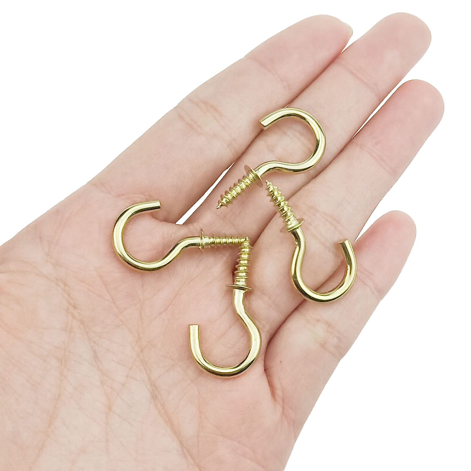 Kukiwhy Mini Ceiling Screw Hooks, 200 Pieces 3/4 Inch Cup Hooks Screw-in Hooks for Hanging Plants Mug Arts Decorations,Gold