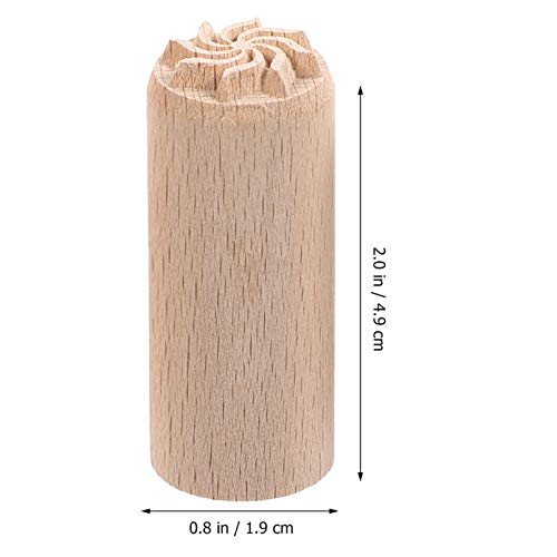 EXCEART Wooden Clay Stamp 7Pcs Column Wood Clay Stamps Hand Carved Stamps DIY Pottery Printing Blocks with Mixed Patterns
