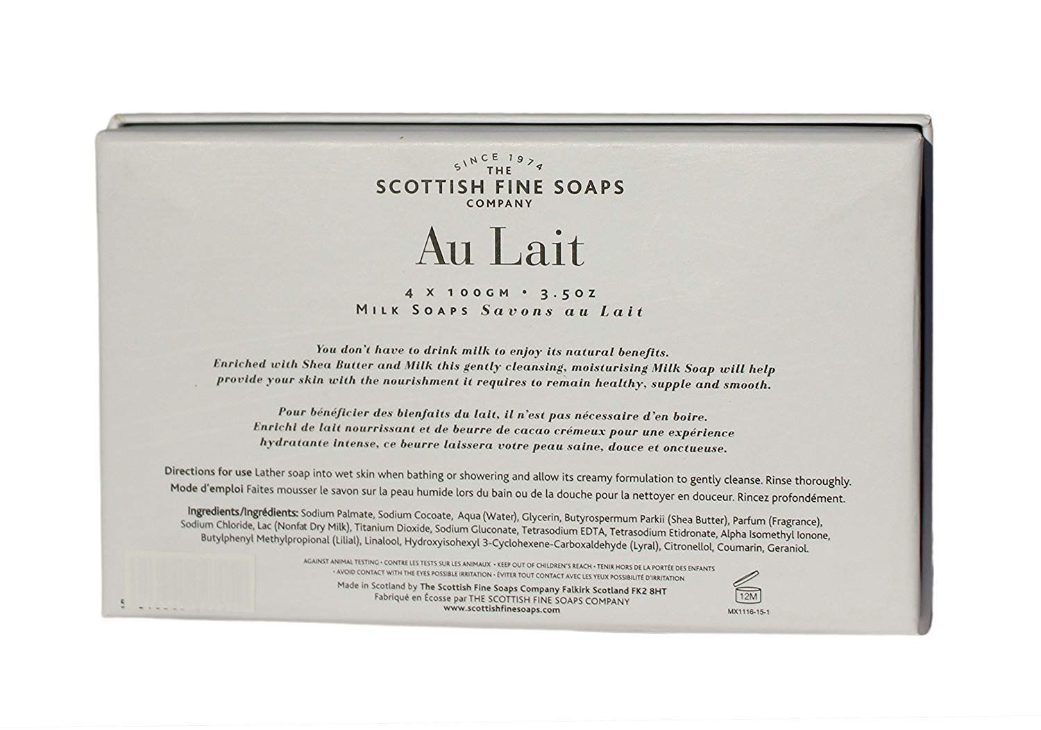 The Scottish Fine Soaps Company Au Lait Milk Soaps (4 x 100g)