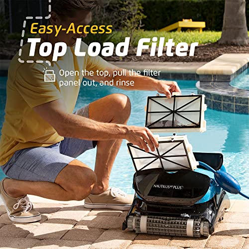 Dolphin Nautilus CC Plus Robotic Pool Vacuum Cleaner with Wi-Fi Control — Wall Climbing Capability — Top Load Filters for Easy Maintenance — Ideal for Above/In-Ground Pools up to 50 FT in Length