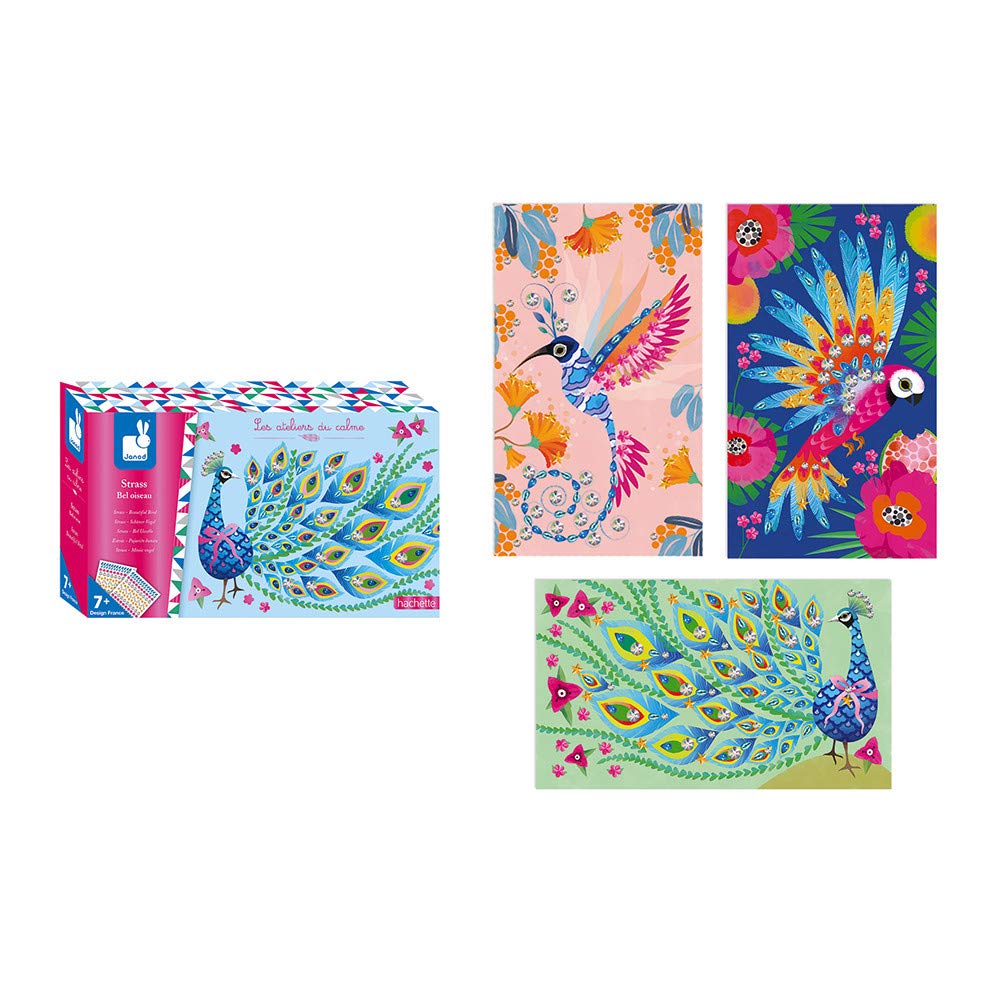 Janod Crafts β No Mess No Glue Rhinestone and Sequin Sticker Picture Kitβ Creative, Imaginative, Inventive, and Developmental Play - STEAM Approach to Learning β Ages 7-8+, Model: J07810
