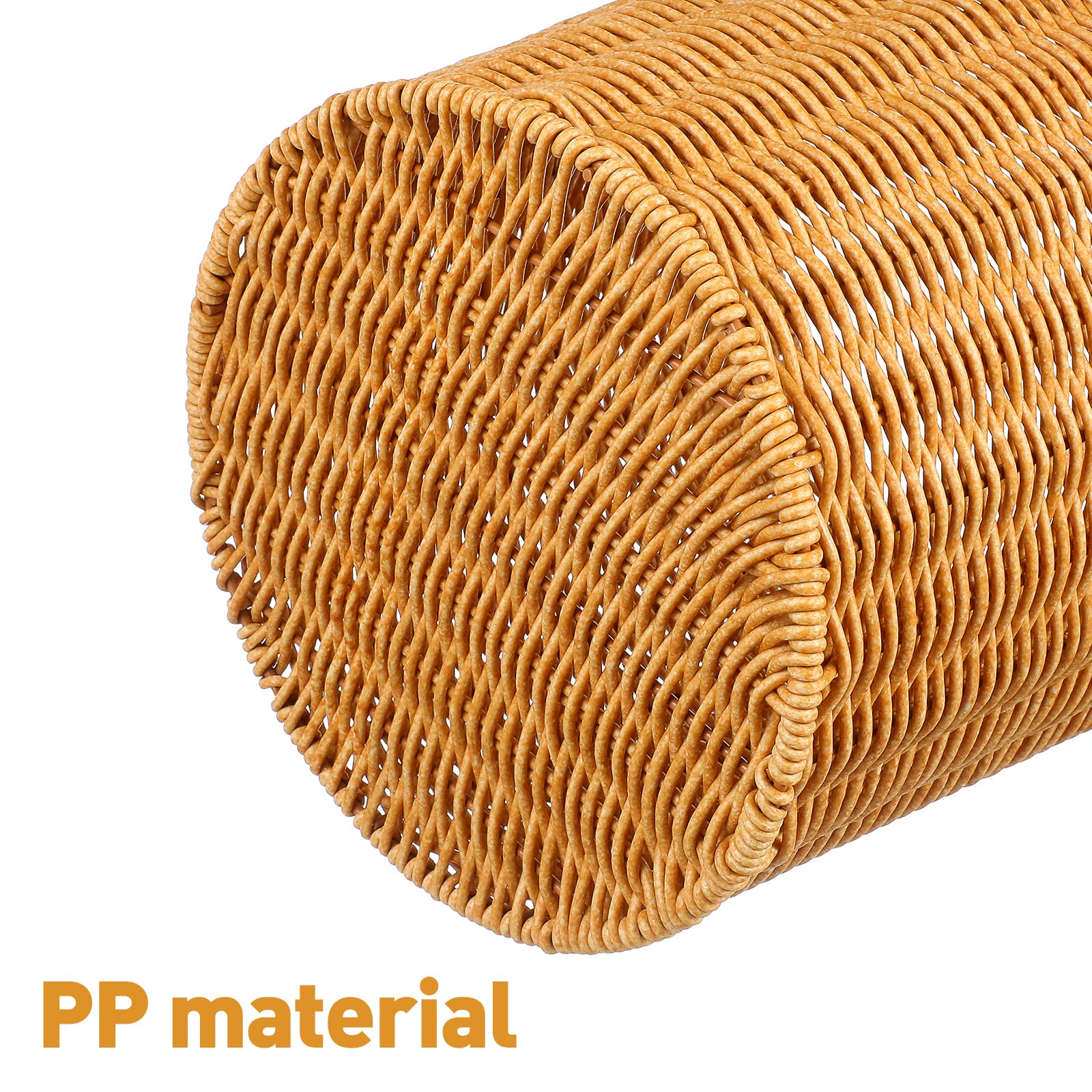 DEARMAMY Rattan Waste Basket Wicker Trash Can with Lid Round Trash Bin Woven Storage Basket Clothes Container Laundry Hamper for Bedroom Living Room Bathroom Chocolate