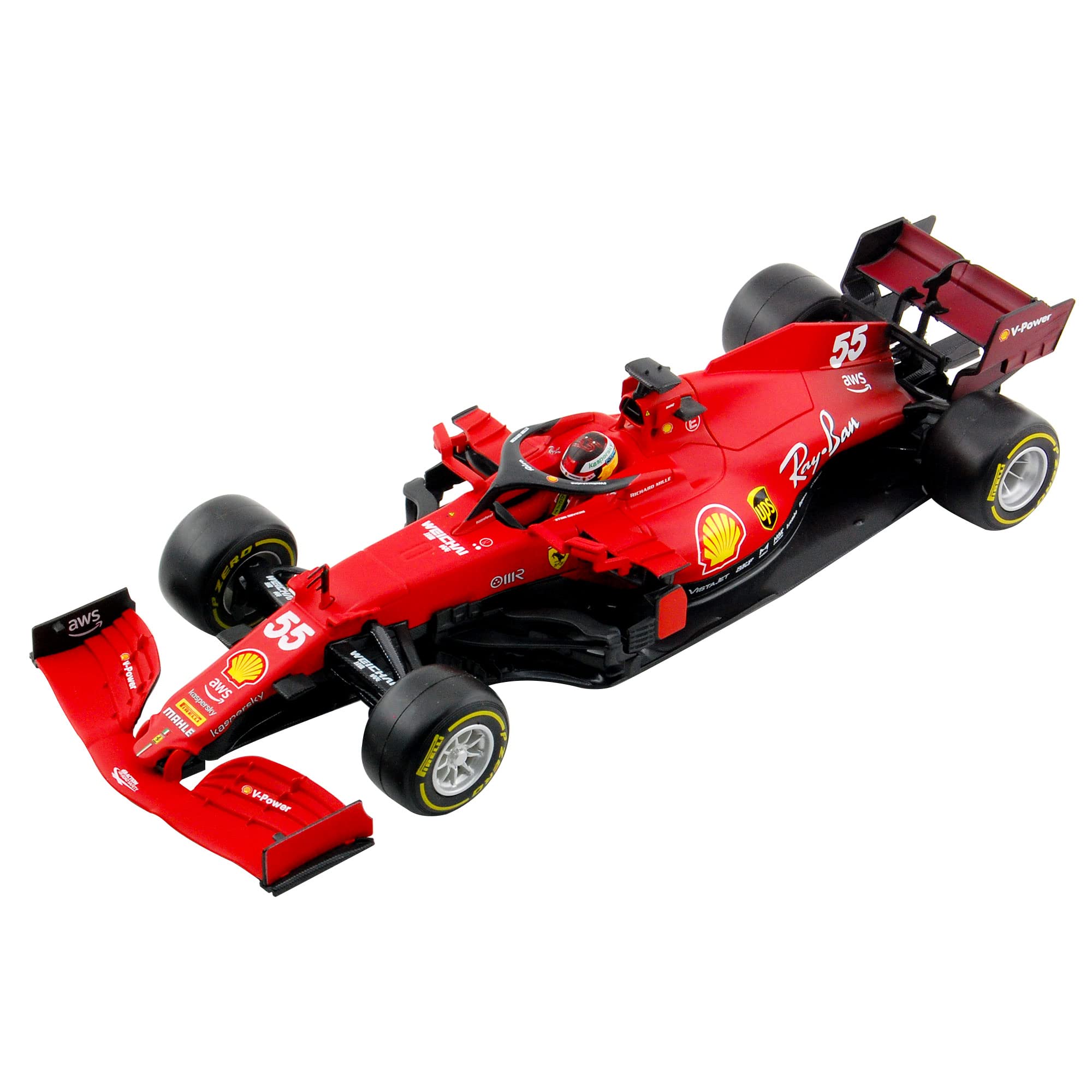 Bburago F1 Ferrari #55 Carlos Sainz 2021 1/18 Diecast Model Car 16809
