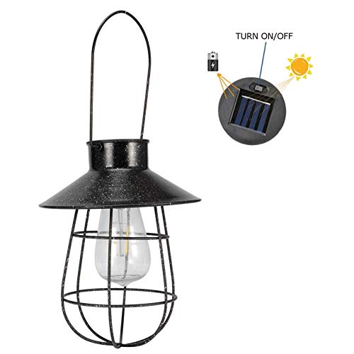 Iron Art Hollow Solar Hanging Light, Durable Outdoor Hanging Lamp, Solar Powered Weatherproof Waterproof for Home Decoration Gardens, Courtyards, Porches