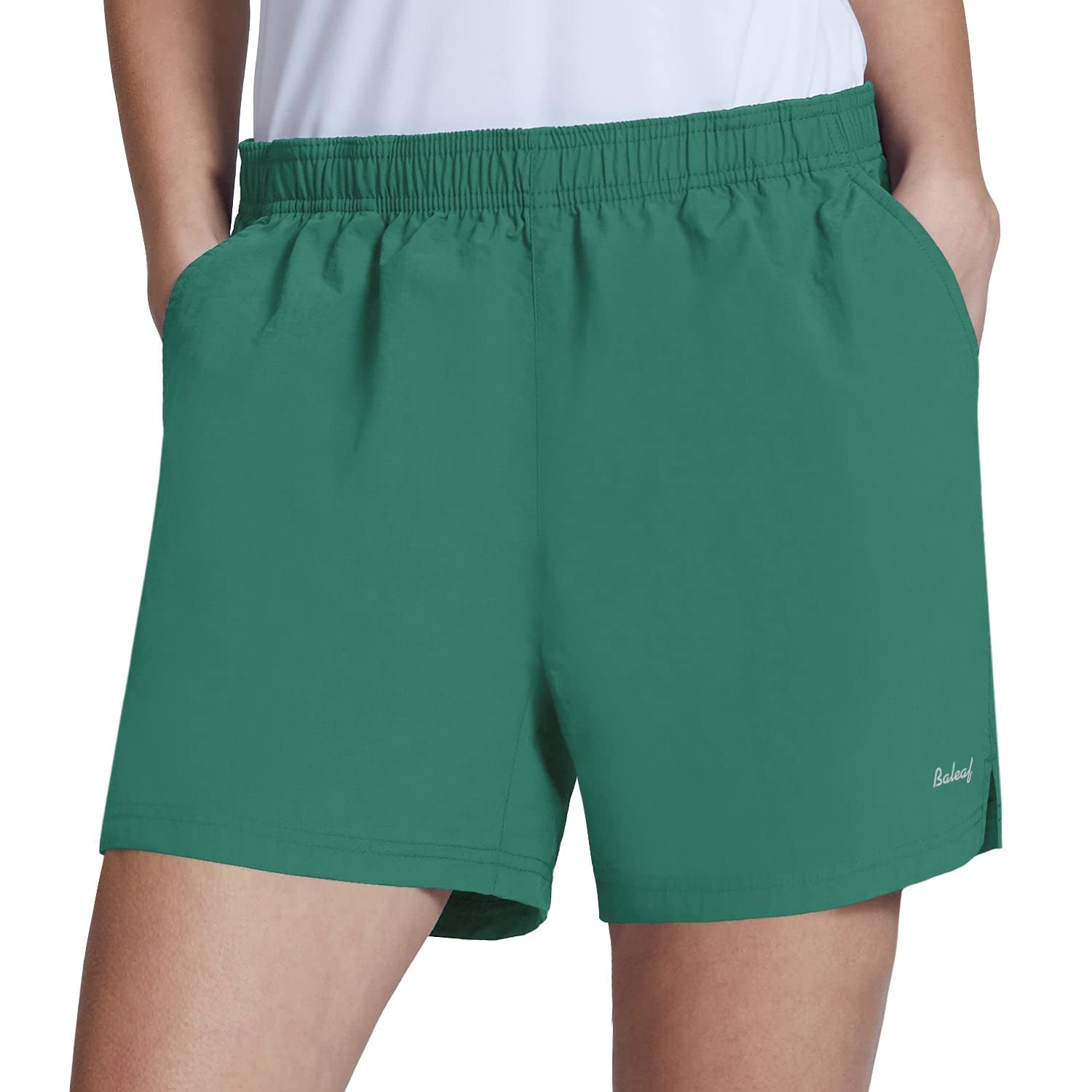 BALEAF Women's 5" Quick Dry Hiking Shorts Stretch with Zipper Pockets Lightweight UPF 50+ for Running Climbing Golf Indigo Size M
