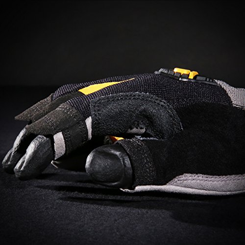 Ironclad Framer; Carpenter Work Gloves, Open Finger Dexterity, Performance Fit, Durable, Machine Washable, (1 Pair), FUG-04-L,Grey/Black