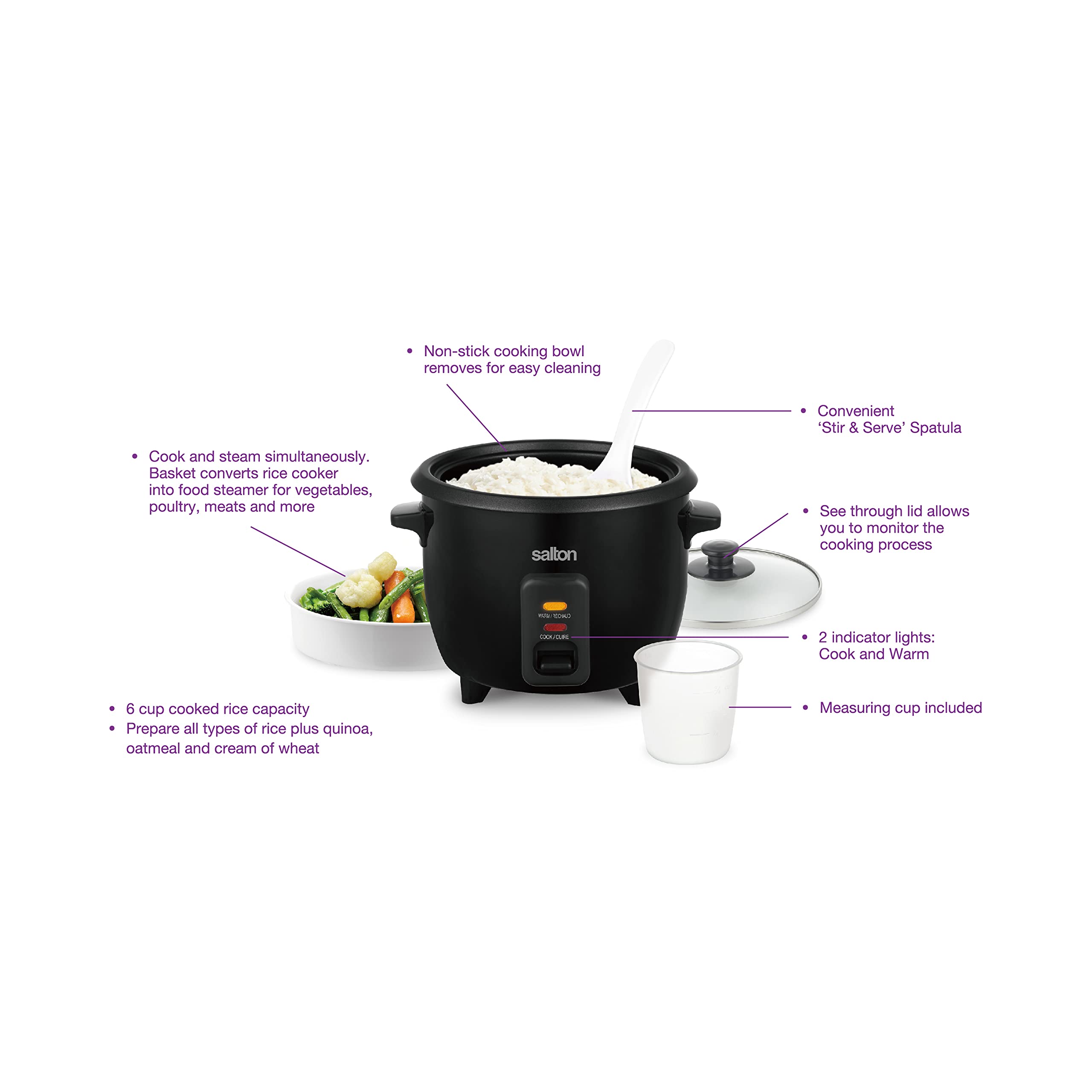 Salton Cordless Crepe & Tortilla Maker | Bonus Batter Dish & Spatula | Non-Stick Cooking Surface | Automatic Temperature Control | Makes 7.5β Crepes and Tortillas | 800W | Recipe Book Included | White