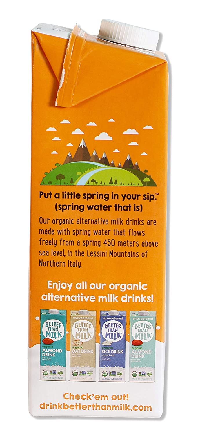 Better Than Milk Organic Rice Milk Unsweetened Hazelnut - Dairy-Free Vegan Friendly, Non GMO Certified,33.8 Fl.Oz
