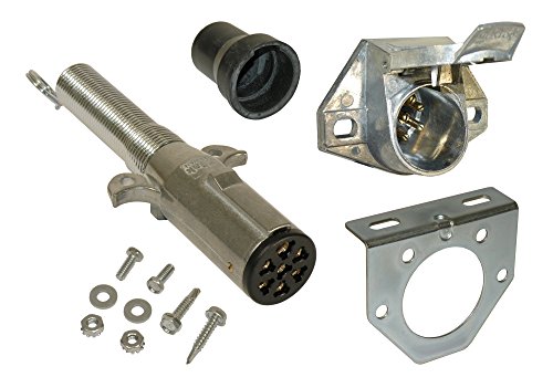 POLLAK 7-Way Round Pin Trailer End & Vehicle End Socket Kit