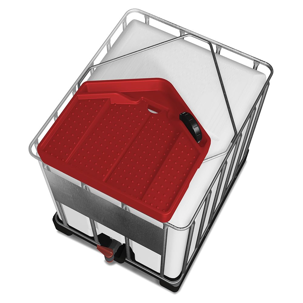 DENIOS® IBC Tote Funnel - Premium IBC Funnel chemically Resistant Polyethylene in red – 1x - Large Funnel - Made in USA - IBC Tank Funnel for Totes - Funnels – Fast & Safe