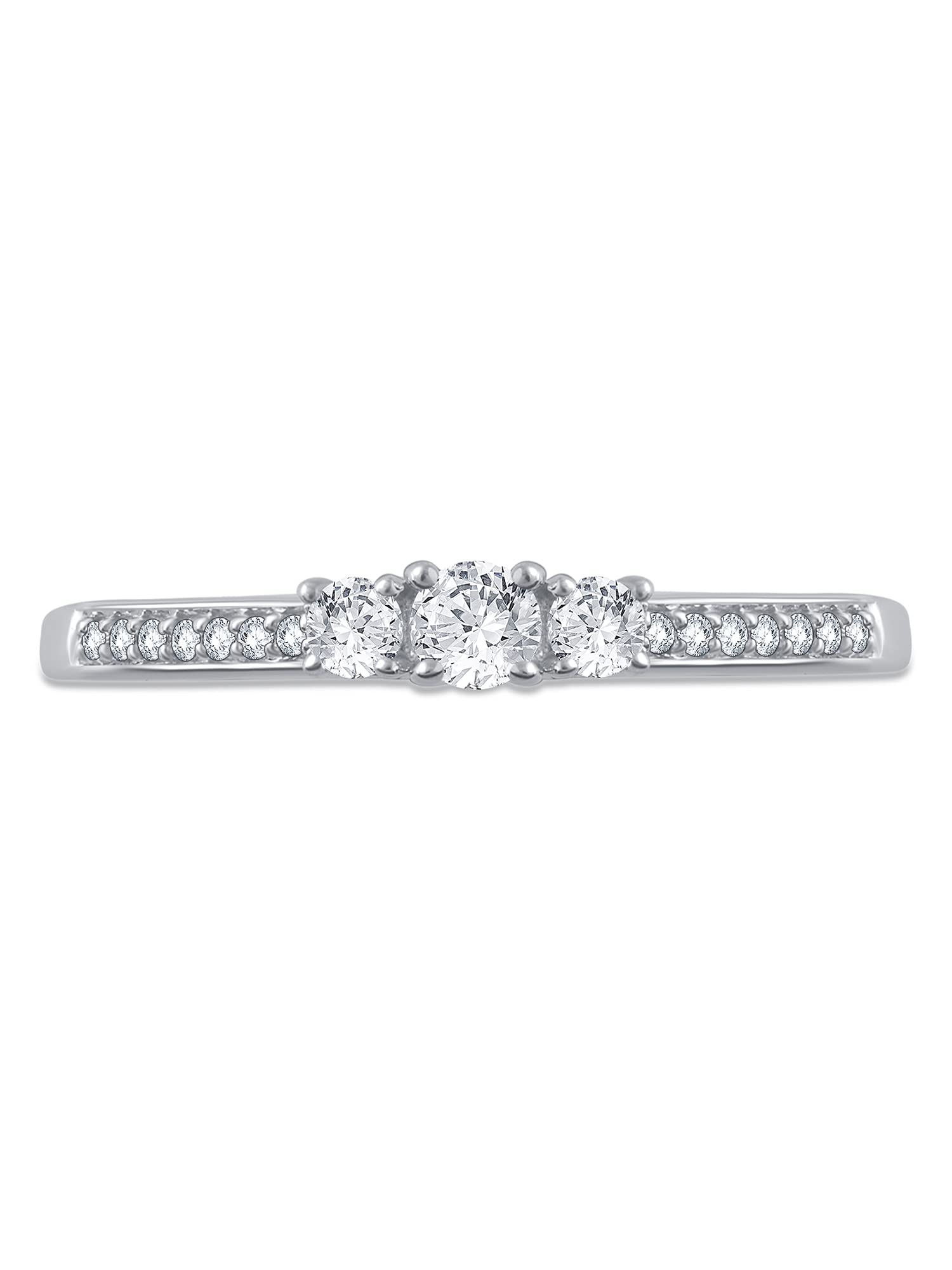 Beyond Brilliance 0.25 Carat Diamond, Prong Set 10K White Gold Round Cut Diamond Engagement Ring Natural Diamond Fine Jewelry for Women |Gift Box Included