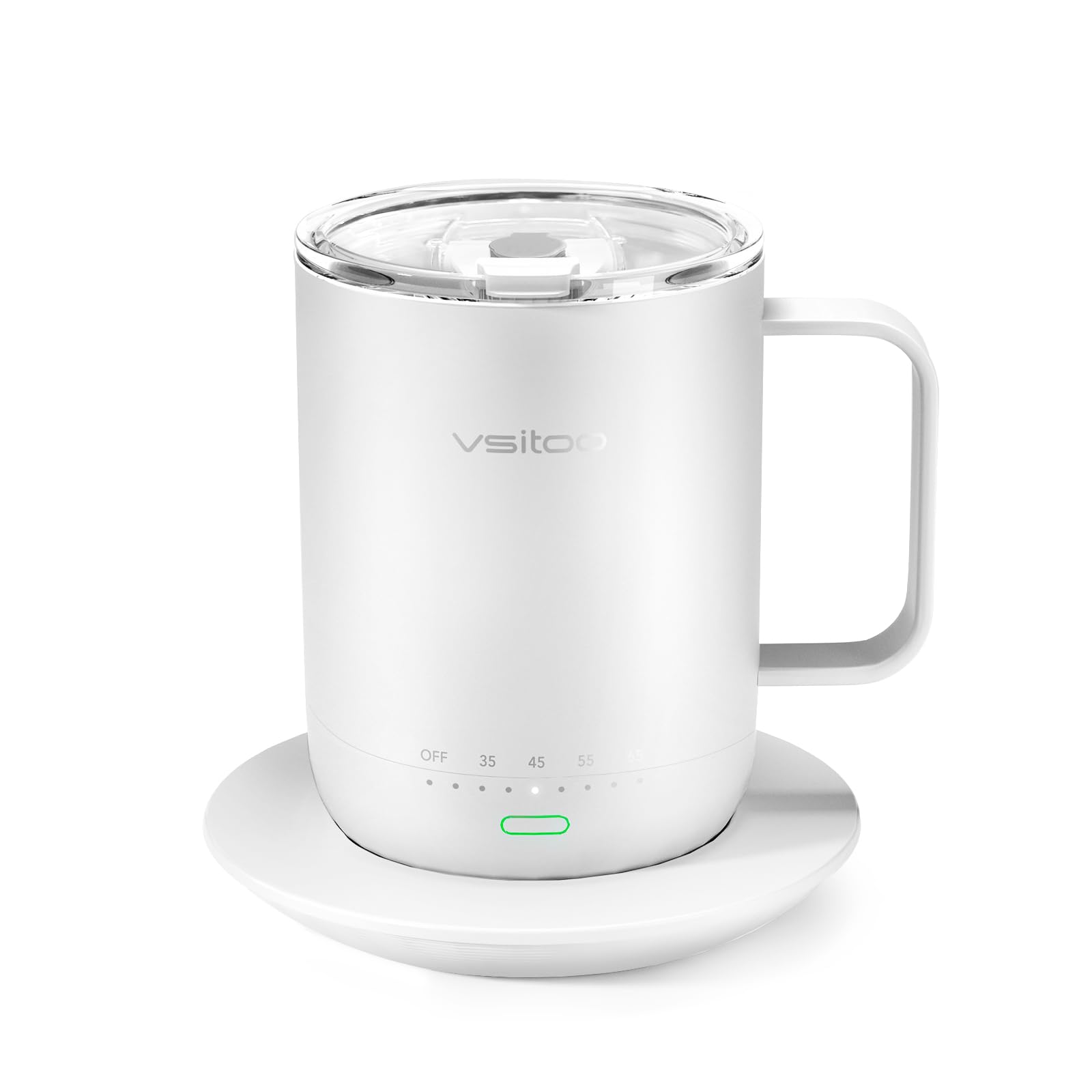 vsitoo S3pro Temperature Control Smart Mug 2 with Lid, Self Heating Coffee Mug 14 oz, 90 Min Battery Life - APP & Manual Controlled Heated Coffee Mug - Improved Design - Perfect Gift for Coffee Lovers