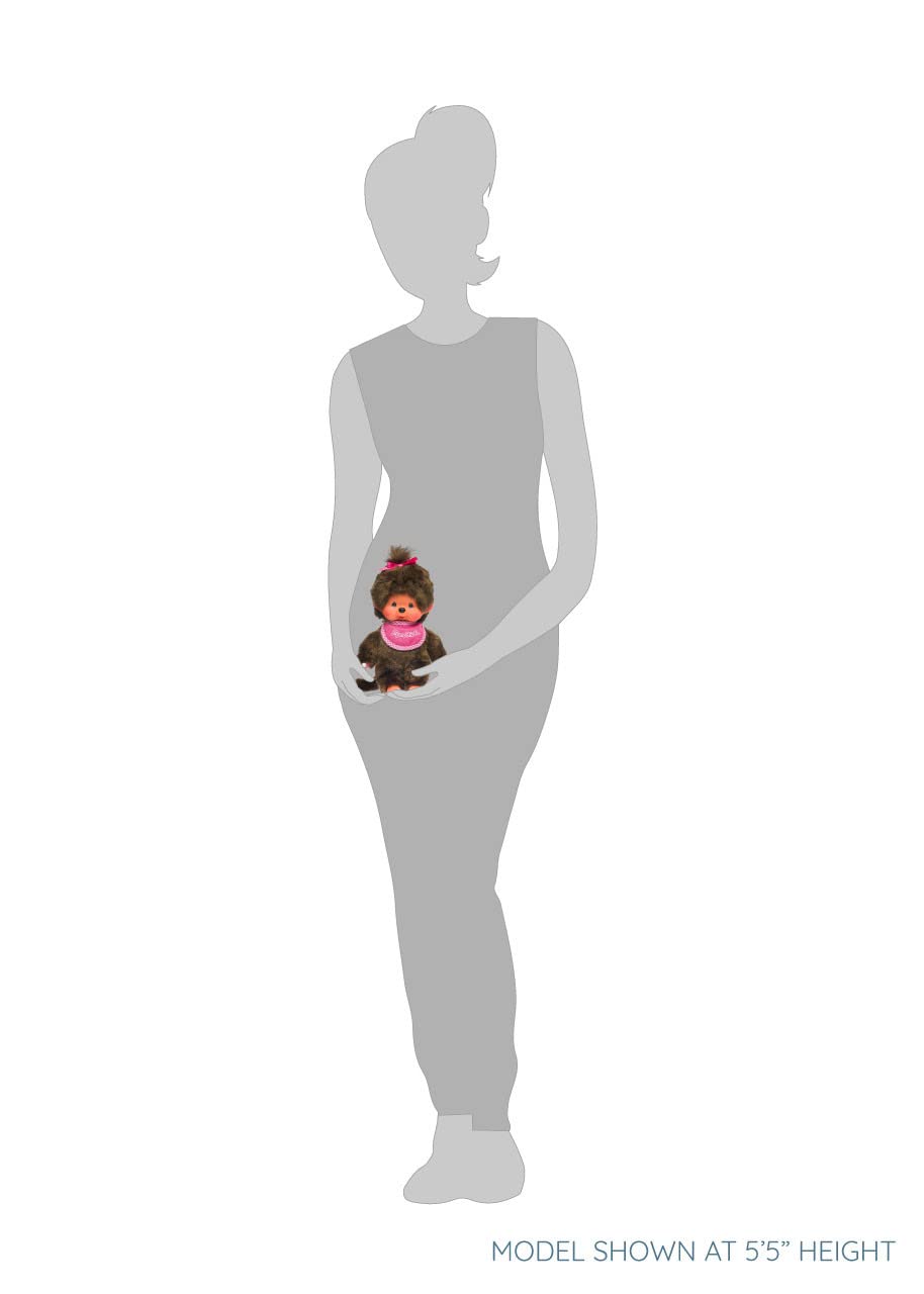 Monchhichi Classic Girl Pink Bib 20 cm