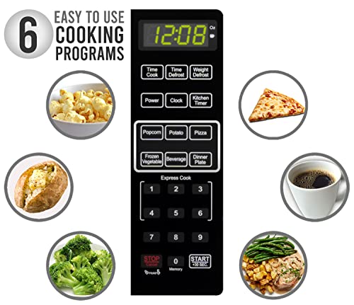 Farberware Countertop Microwave 1100 Watts, 1.6 cu ft - Microwave Oven With LED Lighting and Child Lock - Perfect for Apartments and Dorms - Easy Clean Brushed Stainless Steel