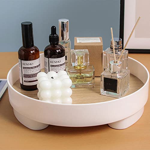 FIZZOQI Plastic Cosmetic Storage Shelf Condiment Rack Tabletop Rack Desk Round Tray Pantry Room Organizer Rack Household Restaurant Storage Rack