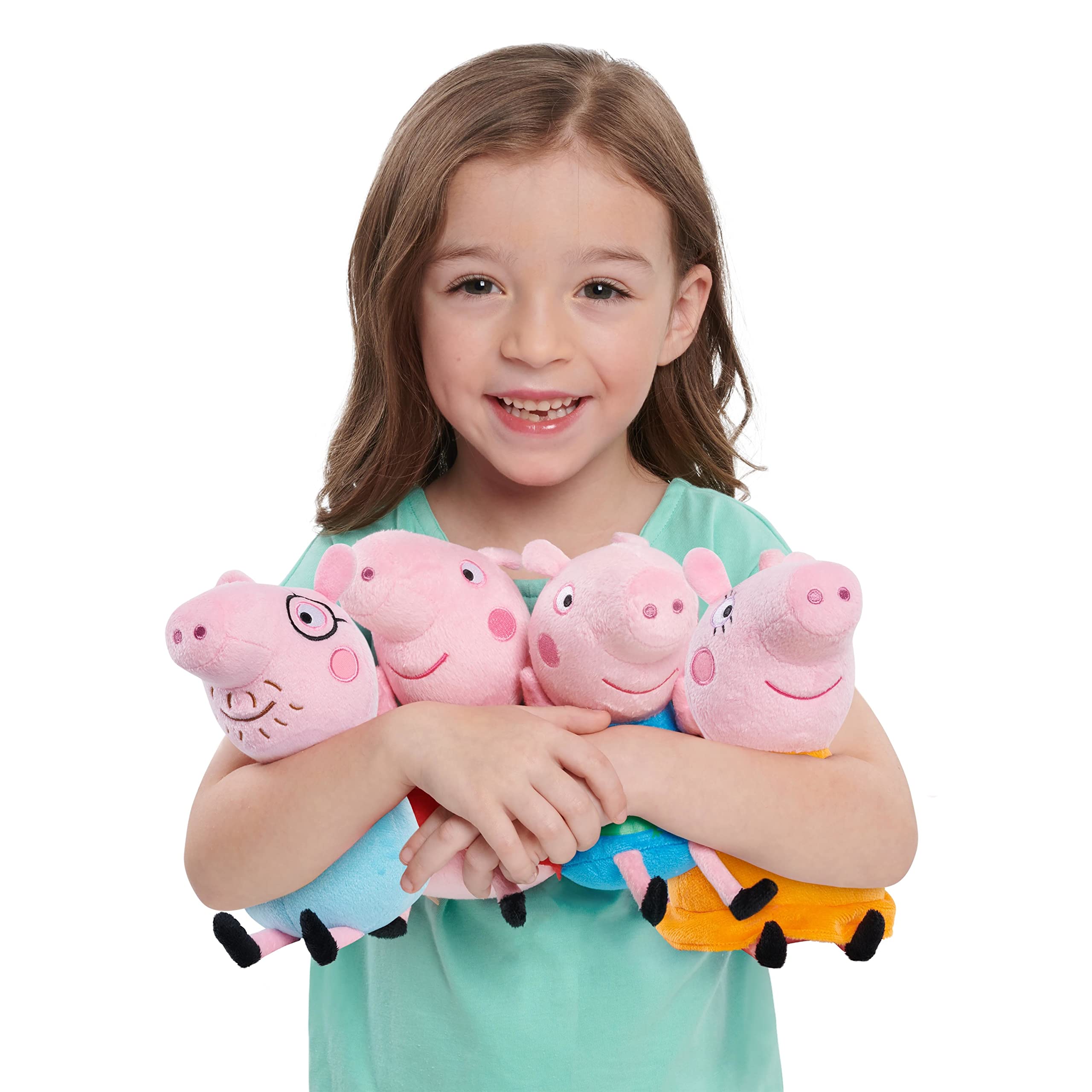 PEPPA PIG Family Small Plush Stuffed Animals 4-Piece Set, Mummy Pig, Daddy Pig, and George, Kids Toys for Ages 2 Up, Amazon Exclusive by Just Play