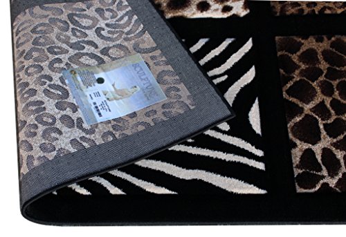 Modern Area Rug Animal Prints 8 Feet X 10 Feet 6 Inch Design S 251 Black