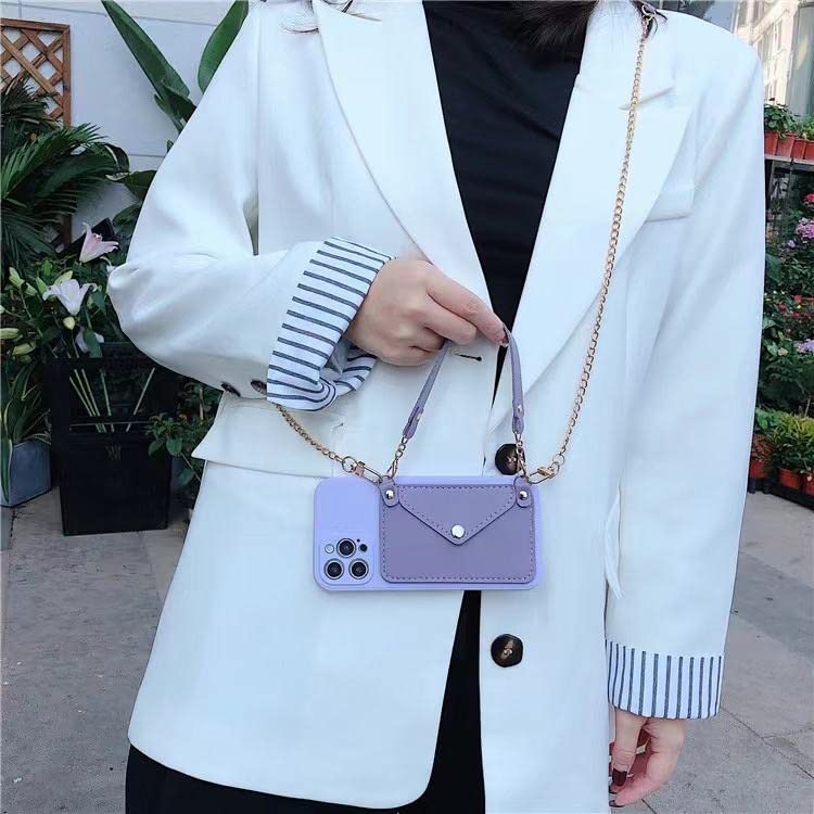 EDS Hamashiach iPhone 14 PRO MAX Leather Wallet Bag Luxury Newest TPU Mobile Accessories Back Cover Phone Case Leather Wallet Bag Back Cover Phone Case (Purple)