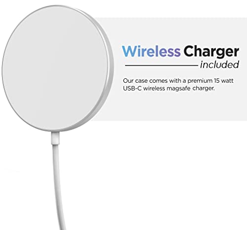 Encased Magnetic Case with Wireless Charger Included - for Samsung Galaxy S23 Plus - Compatible with MagSafe Accessories (Clear/Black)