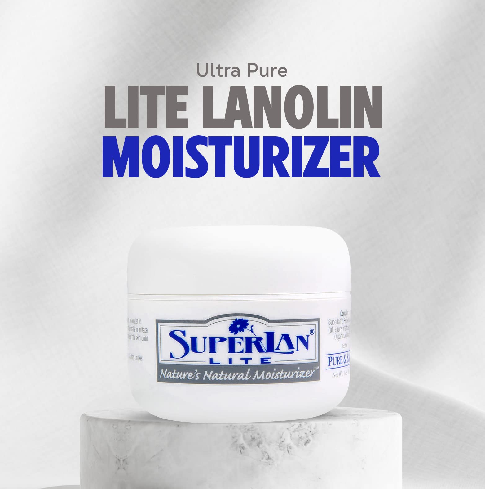superlan Lite Lanolin Cream, 1 oz – Lightweight Creamy Formula with Medical-Grade Lanolin & Jojoba Oil - Moisturizer for Everyday Dry Skin Relief – Hands, Feet, Body, & More