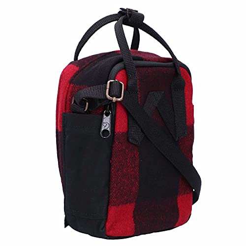 Fjallraven Women's Kanken Plaid Re-Wool Sling Bag, Red/Black, One Size