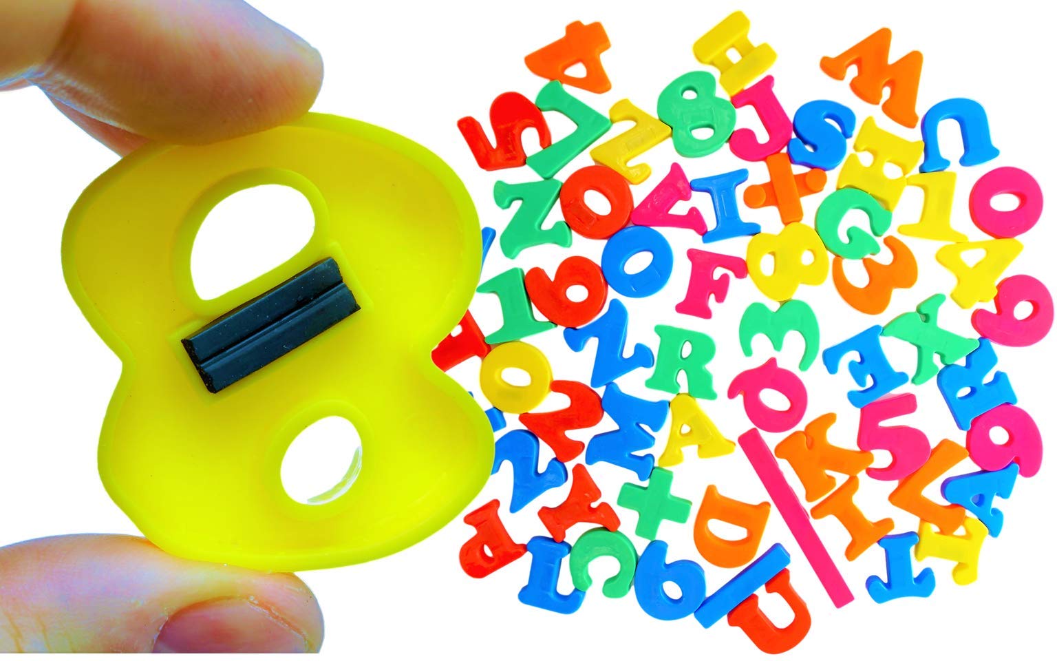 JA-RU ABC Magnetic Letters & Numbers (12 Bags) Colorful Plastic Letters Uppercase & Numbers Refrigerator Magnets for Kids. Educational Learning Toys Preschool Math & Alphabet. Classroom Toys. 1403-12p