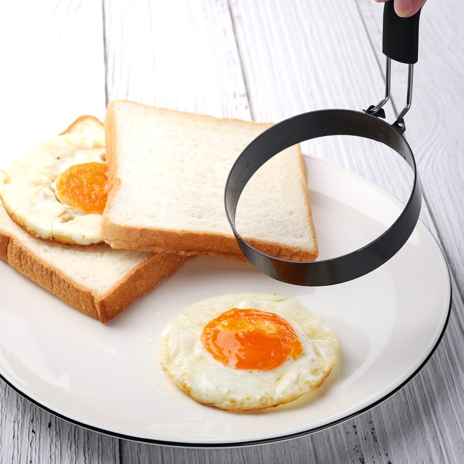 Egg Rings 6 Packs 3 Inch Stainless Steel Nonstick Egg Ring for Frying Eggs Round Cooking Egg Pancake Mold Egg Mold for Griddle (7.5cm*6)