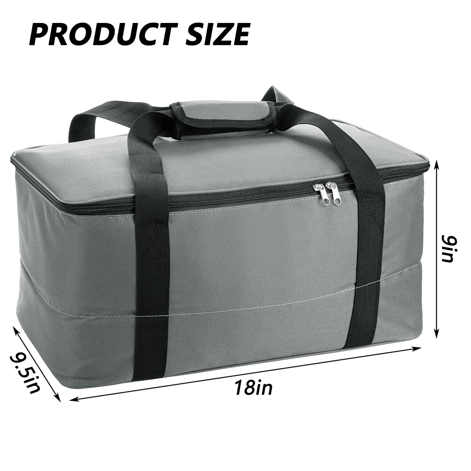 YOUEON Bongo Drum Bag with Carrying Grip, 18 Inch Standard Size Padded Bongo Gig Bag Bass Drum Fabric Bag with Dense Protective Interior Padding, Grey
