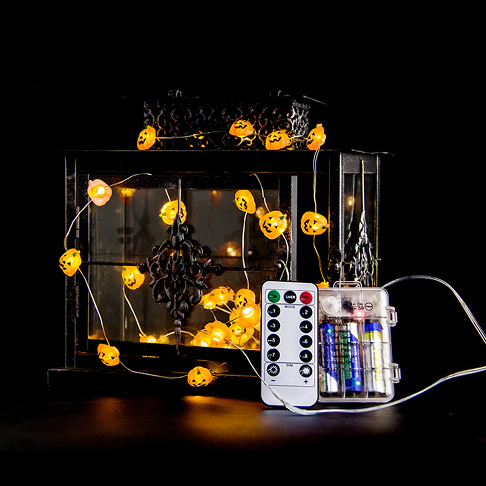 Halloween Decorations Outdoor, LED Pumpkin Lights, Battery Operated with Waterproof 8 Modes Twinkle Lights, for Halloween Party Home Garden Tree Porch Decoration