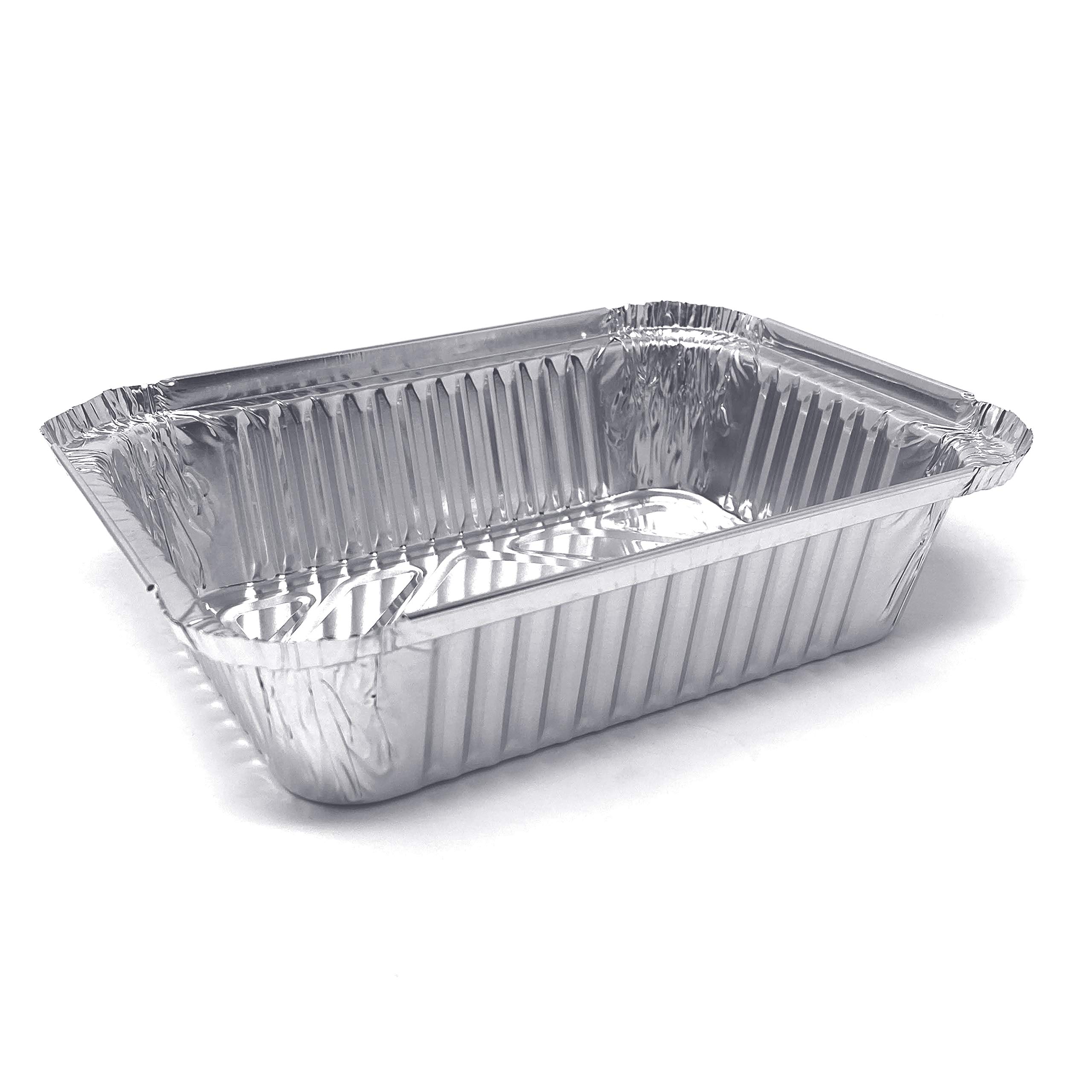 Fig & Leaf (480 Pack) Premium 1.5-LB Takeout Pans with Lids l Medium 7" x 5" x 2" l Heavy Duty Disposable Aluminum Foil for Catering Party Meal Prep Freezer Drip Pans BBQ Potluck Holidays