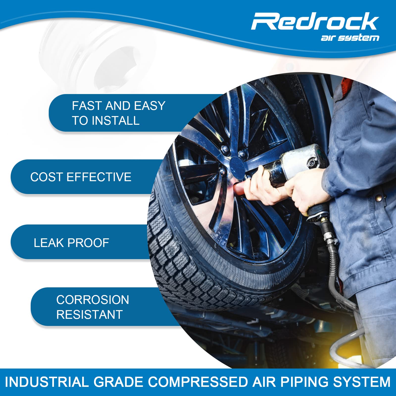 Compressed Air Piping System Pressured Leak-Proof Easy to Install 3/4" x 100 feet HDPE Aluminum Air Compressor Install kit Shop Air Hose System 200PSI ASTM F1282