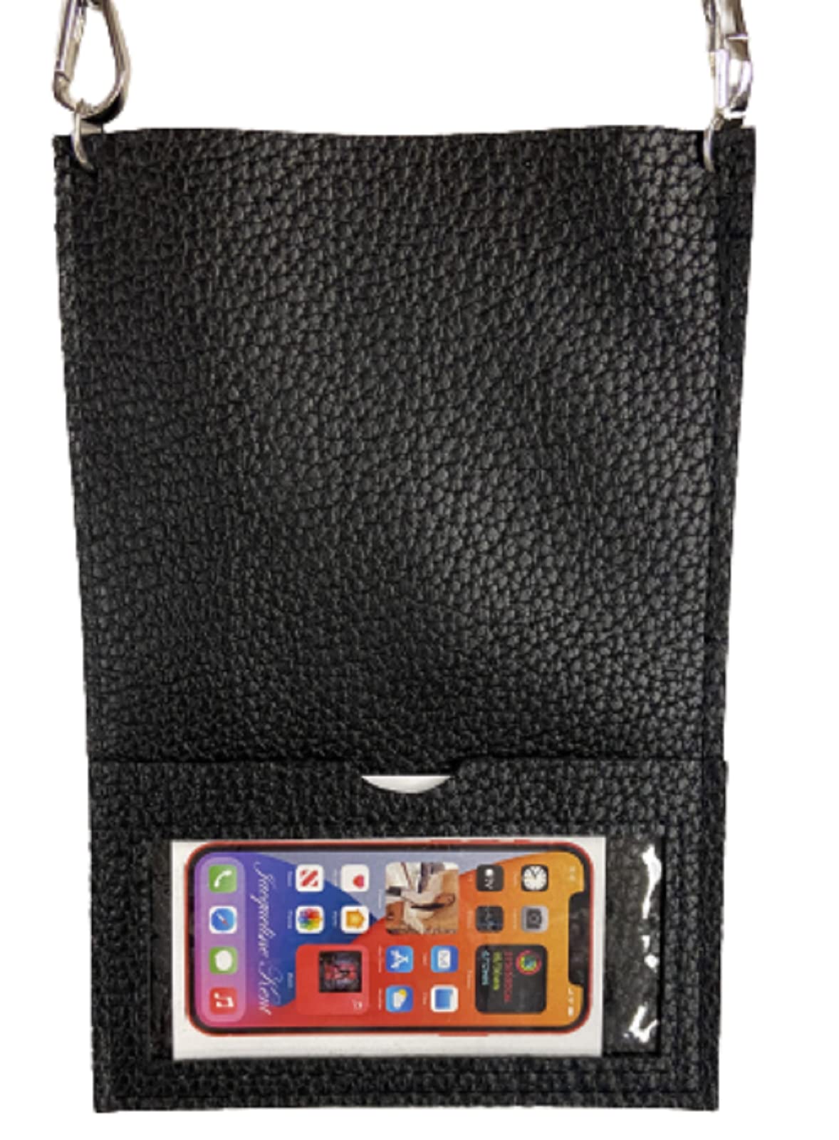 Jacqueline Kent JKBG109.BK Royal Ice Cellphone Crossbody Purse 7 Inches x 4.75 Inches Black Diamond, Black, Silver