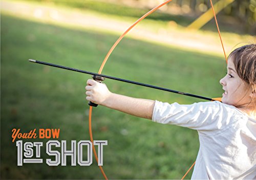 Bear Archery 1st Shot Bow Set for Youth, Ambidextrous, Flo Orange