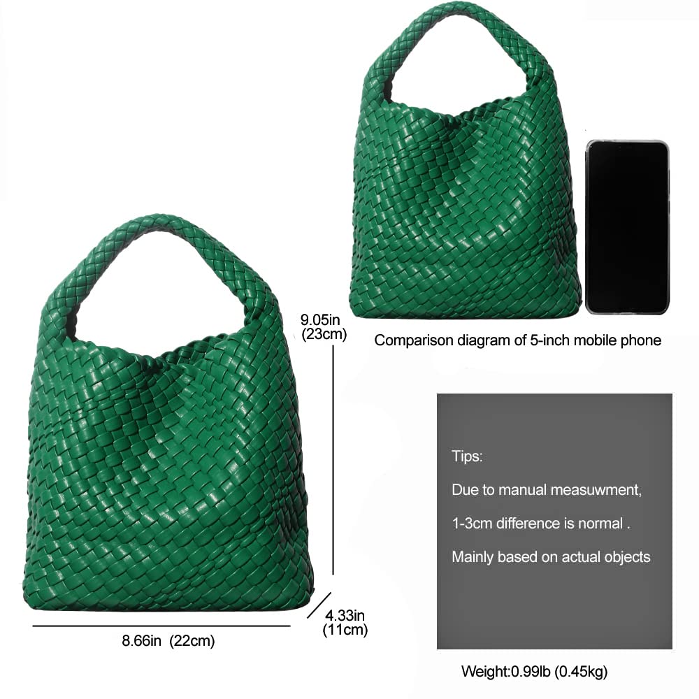 BZXHVSHA Ladies Knitting Handbags and Purses for Women Hobo (Dark green)