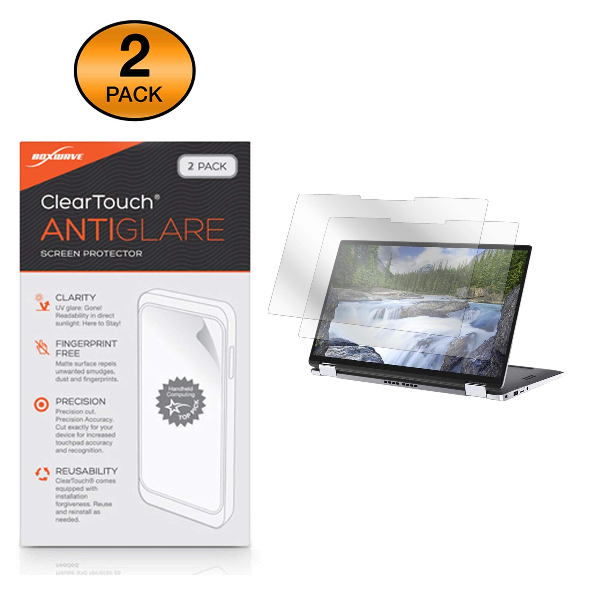 BoxWave Screen Protector Compatible with Dell Latitude 7400 2-in-1 - ClearTouch Anti-Glare (2-Pack), Anti-Fingerprint Matte Film Skin for Dell Latitude 7400 2-in-1