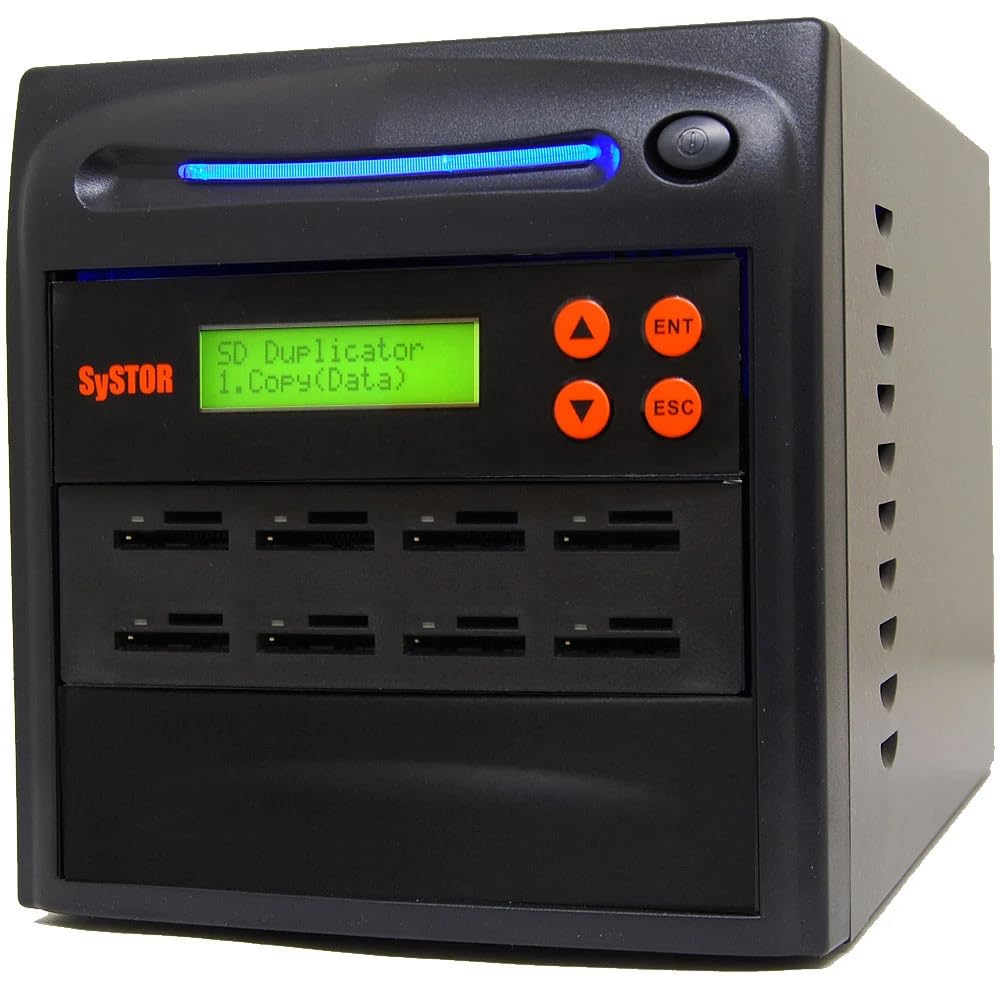 Systor 1:7 SD/microSD Card Duplicator - 2GB/Min - Standalone Multiple Flash Memory Copier & Eraser/Sanitizer, Speeds Up to 33MB/Sec (SYS-SD-7)