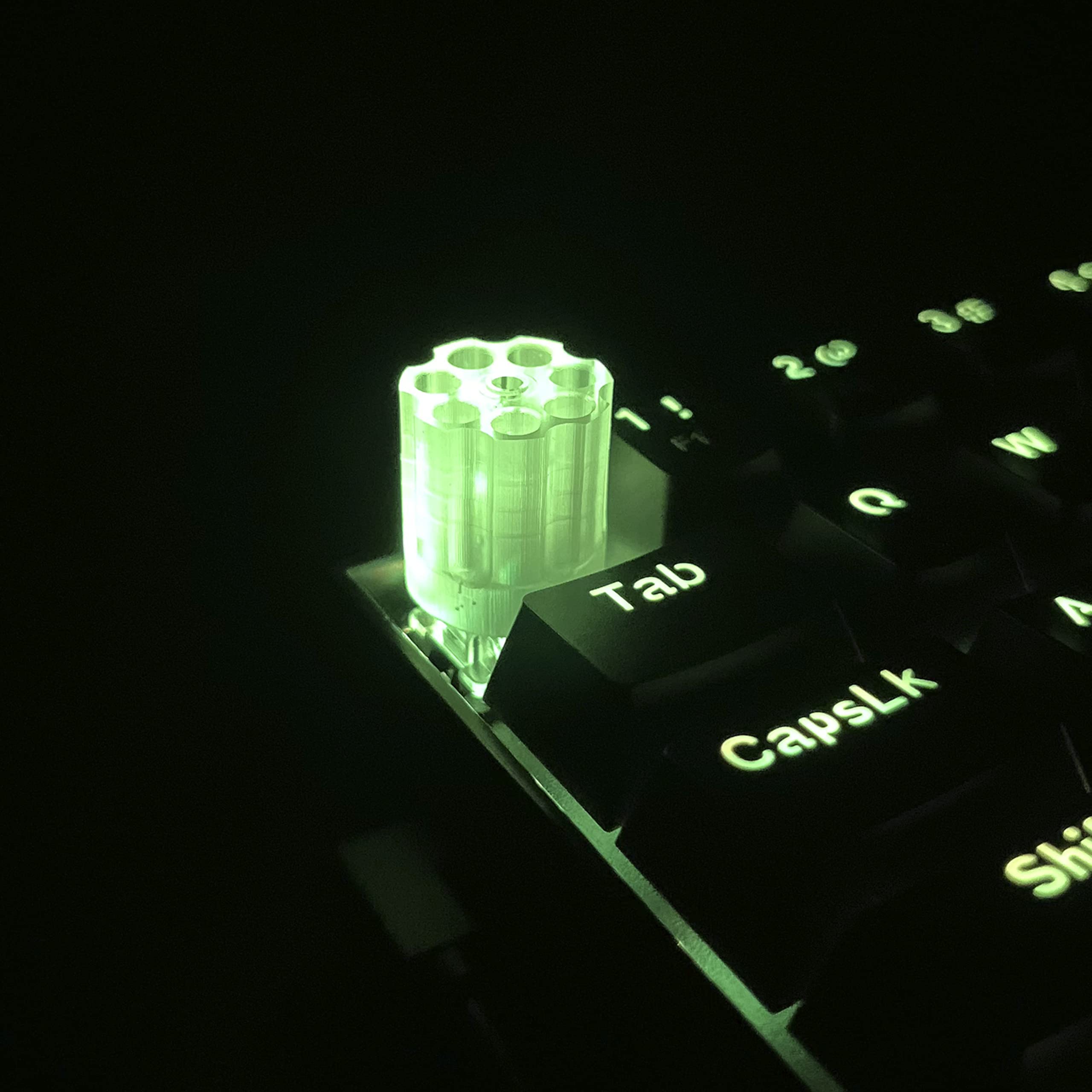 Custom Keycap for Mechanical Gaming Keyboard - Design Revolver Drum - Artisan Cherry MX Made in Resin with Universal Compatibility - Unique Gift Idea (Transparent)