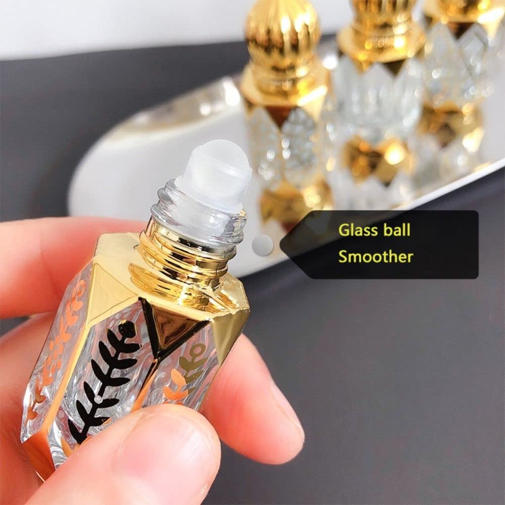 CHDHALTD 6ml Essential Oil Spray Bottles, Portable Glass Perfume Bottle Atomizer for Travel Sample Empty Containers(A Roll-on Bottle)