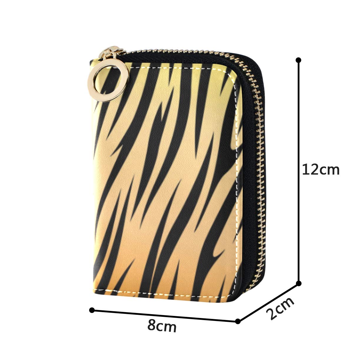 Slim Minimalist Soft Leather Mini Case Holder Organizer Wallet for Women Men Tiger Print Animal