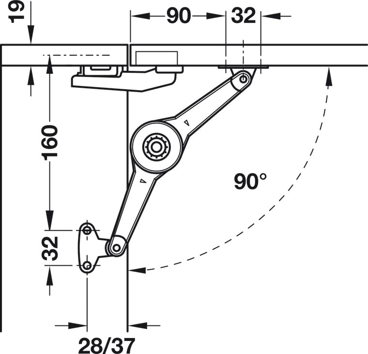 Flap Stay Hamper Kit, For Slanted Laundry Hamper, With adjustable spring force Nickel-Plated